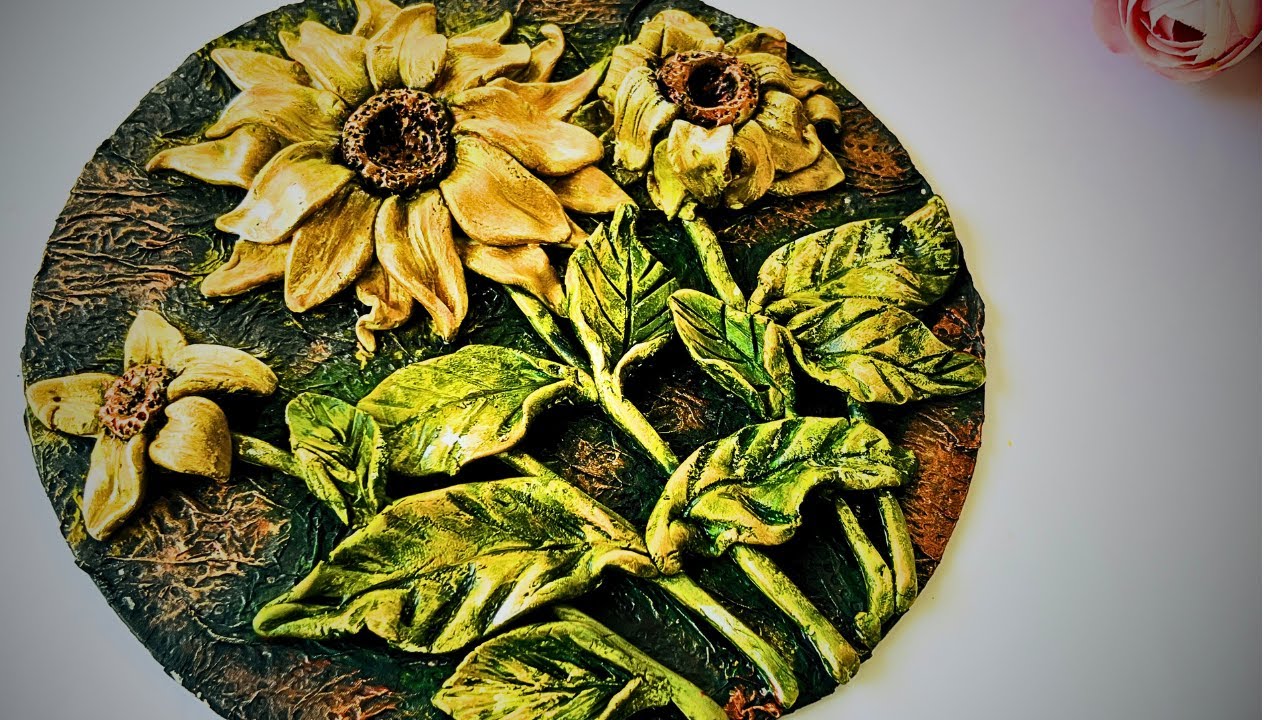 Amazing 3d clay art on canvas | air dry clay | home decor - YouTube