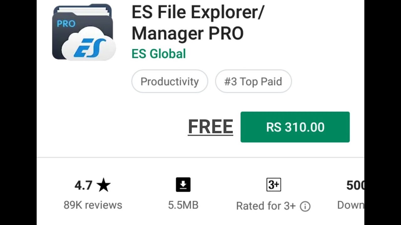 es file explorer manager pro FREE download - YouTube