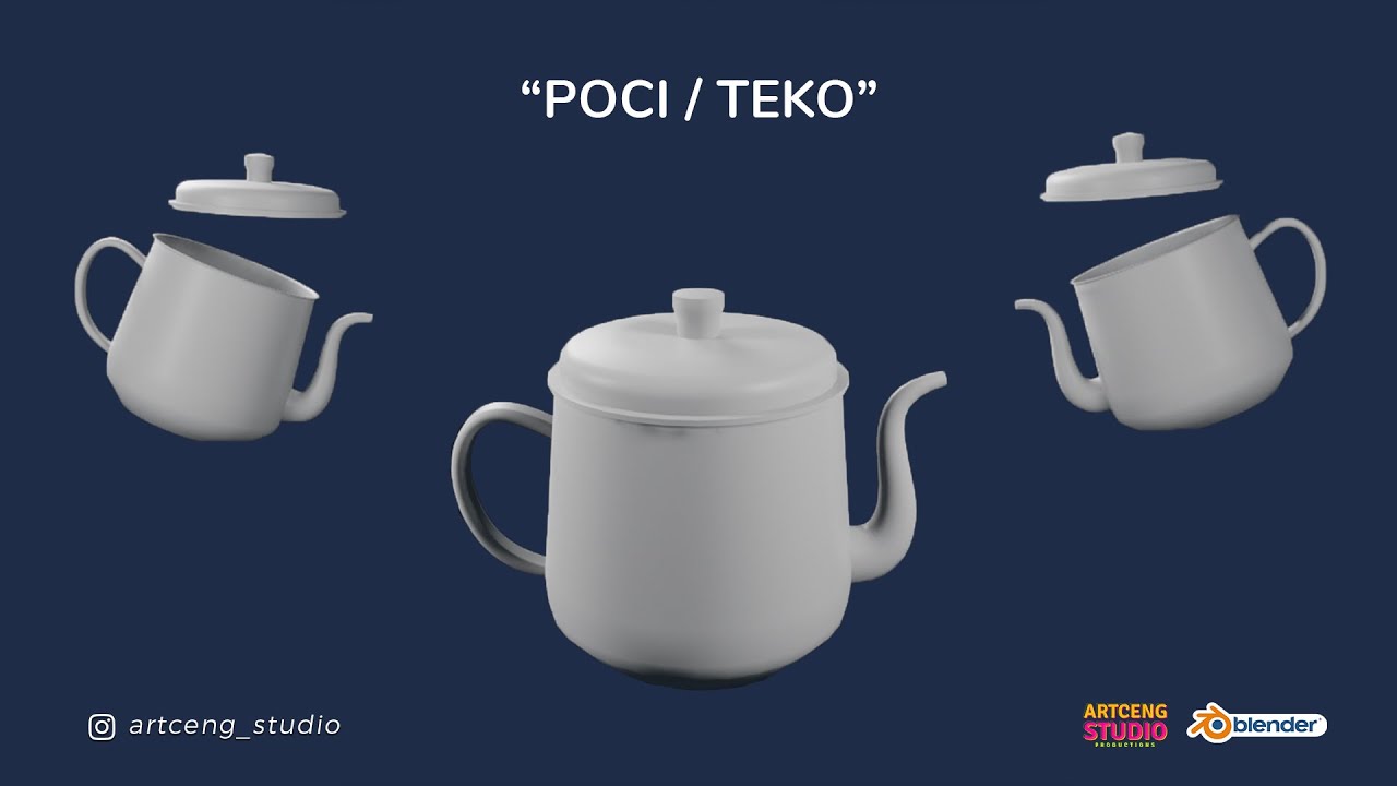 Membuat teko 3d dengan blender 2.8 | make a 3d teapot - YouTube