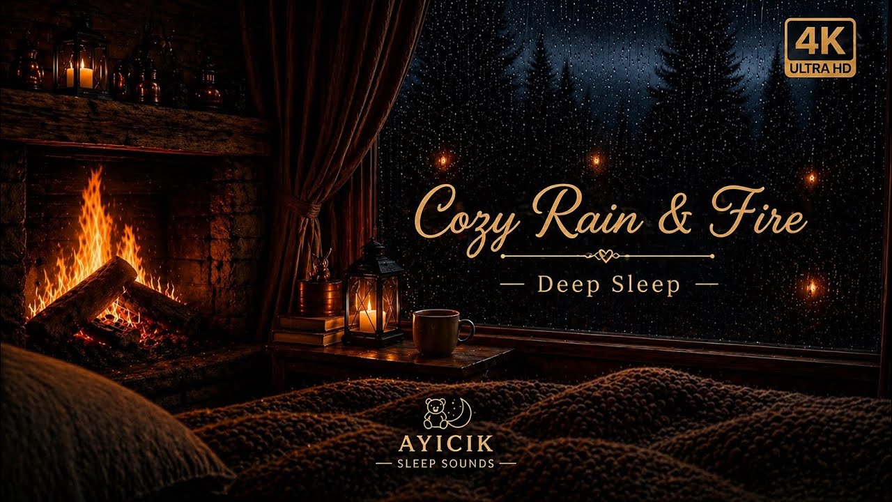 Cozy Rain & Fireplace Sounds 🔥🌧 | Deep Sleep | Fall Asleep Fast - YouTube