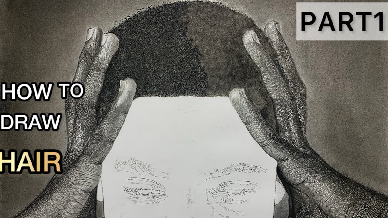 DRAWING REALISTIC HAIR TUTORIAL (Real-time) work-in-progress - YouTube