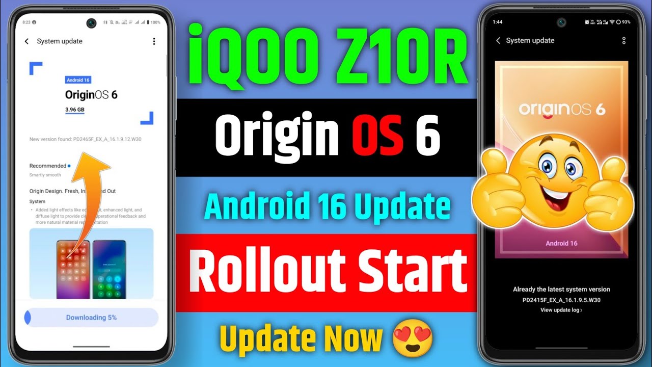 iQOO Z10R Origin OS 6 Official Update Rollout Start Update Now😍| iQOO ...