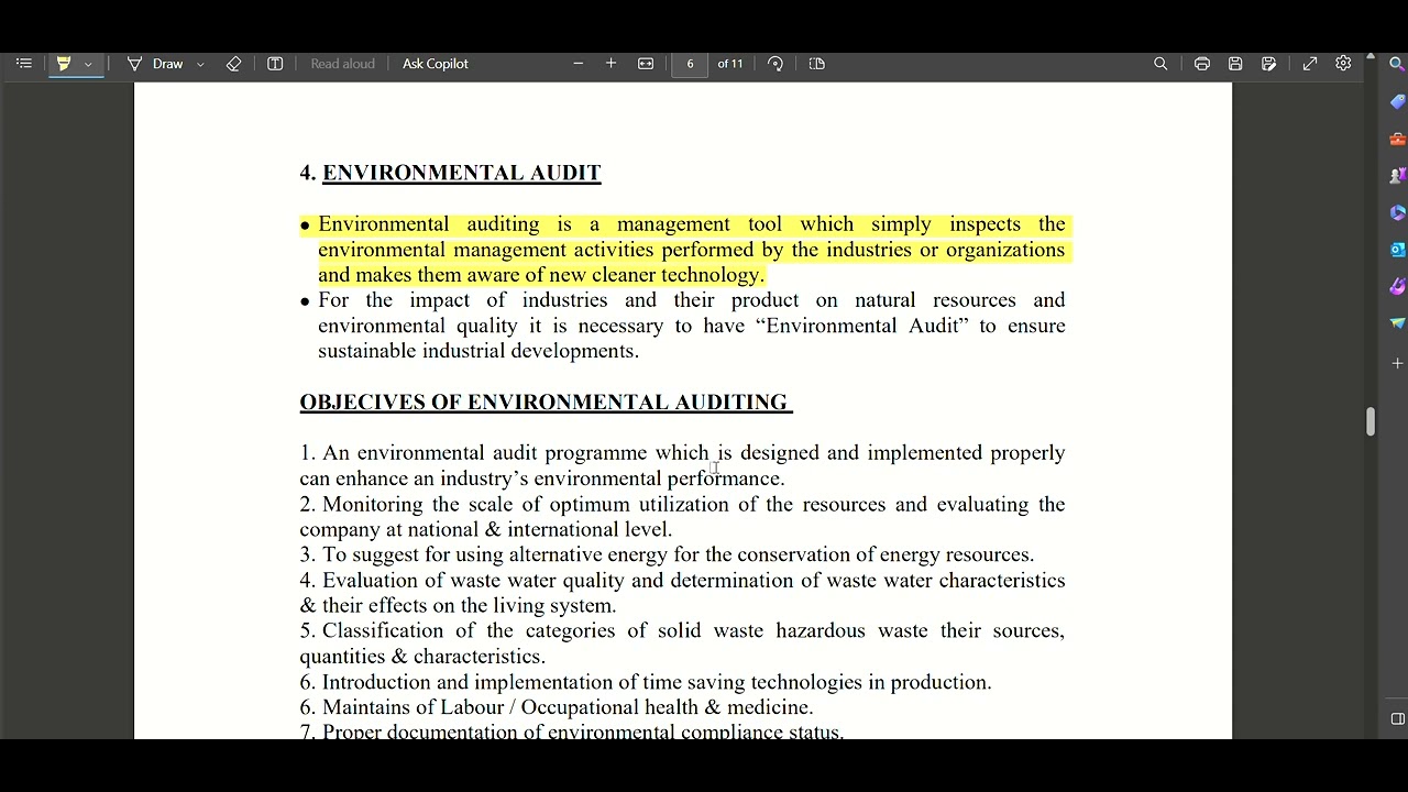 Benefits Of Environmental Audit 3 Mark Pyq Eia Cet415 Youtube