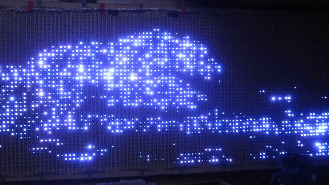 Dog Running on DIY 40x100 LED Display - YouTube
