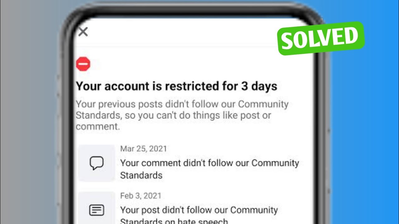 Facebook Your Account is restricted for 3 days Problem Solved | Your ...