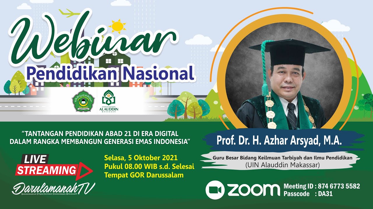 WEBINAR PENDIDIKAN NASIONAL (Prof. Dr. H. Azhar Arsyad, M.A. - YouTube