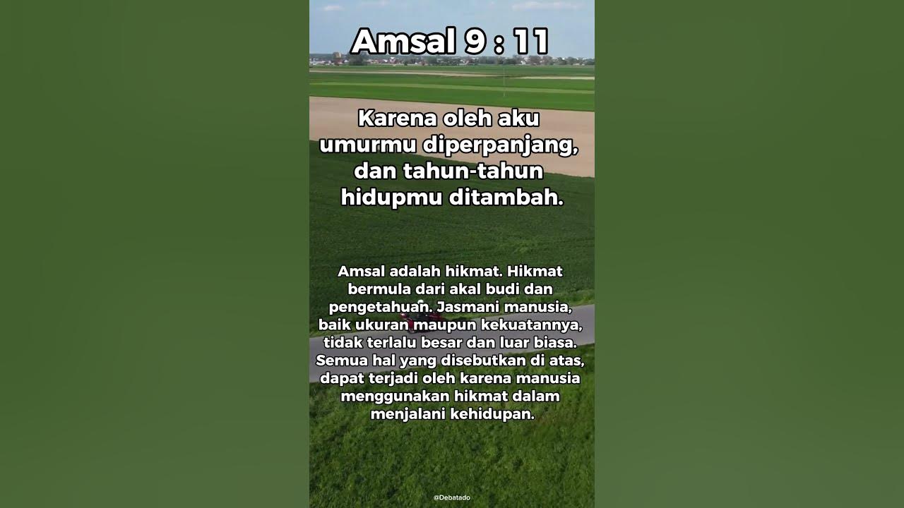 Amsal 9 : 11 😇 | Hikmat bertambah usia #renungan - YouTube