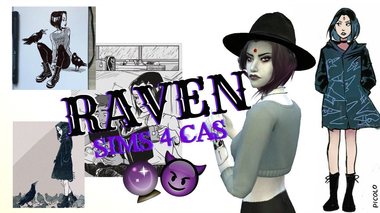 MILLENNIAL RAVEN - Gabriel Picolo Inspired TEEN TITANS Sims 4 CAS - YouTube