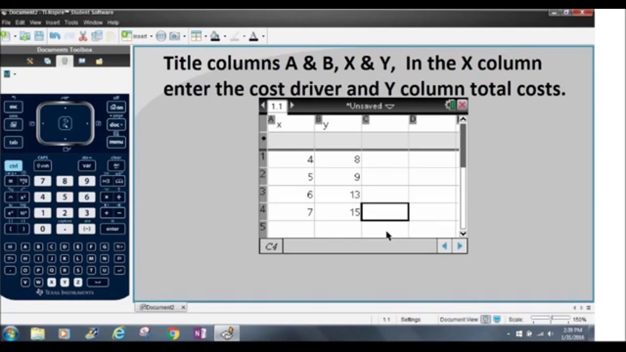 Linear Cost Function Nspire CX - YouTube