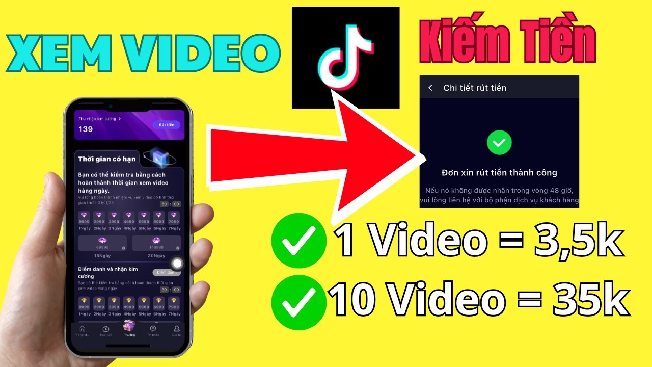 App Mới XEM VIDEO Kiếm Tiền Triệu Mỗi Ngày , Kiếm Tiền Online Trên Điện ...