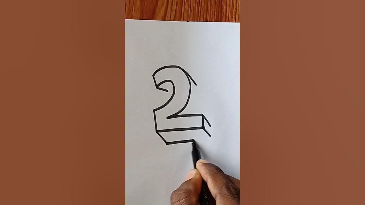 how to draw Number 2 in 3d ||#shorts #shortvideo #short #3d #3dart ...