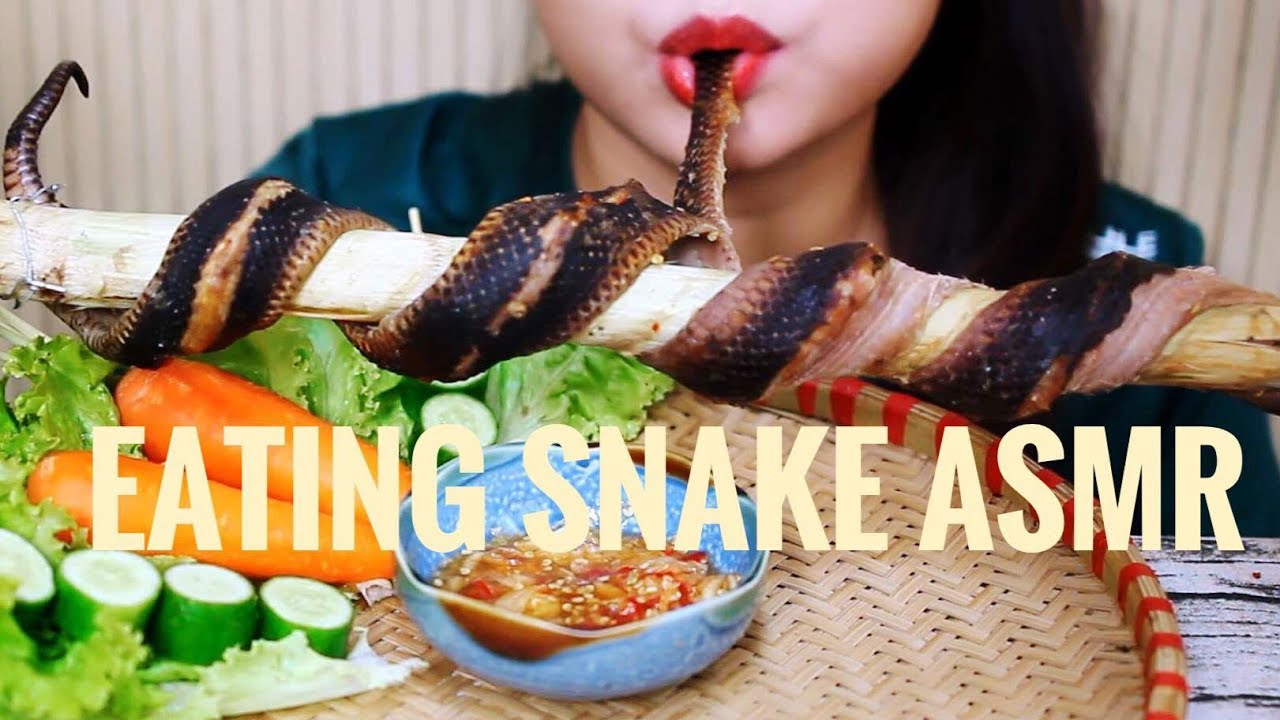 ASMR Snake grill with sugar cane,VietNam exotic food (EXTREME CHEWY ...