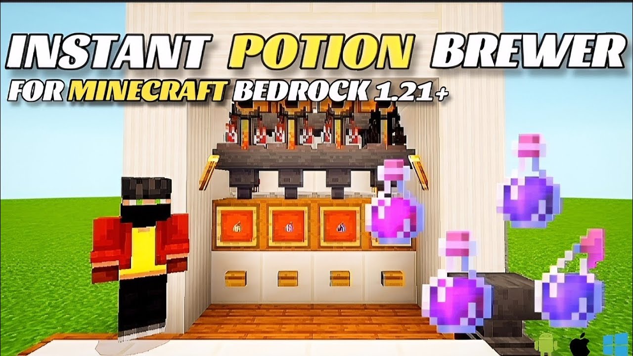 Instant Potion Brewer in Minecraft Bedrock | Auto Brewing System - YouTube