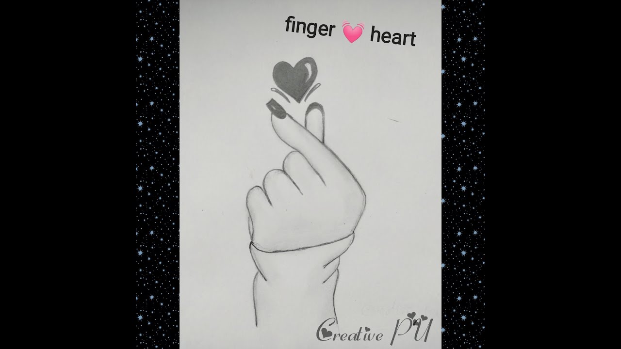 How to draw finger heart | easy drawing| pencil drawing - YouTube