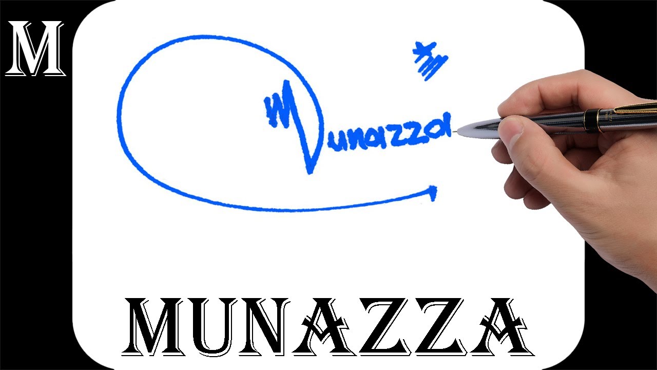 Munazza name signature design - M signature style - How to signature ...