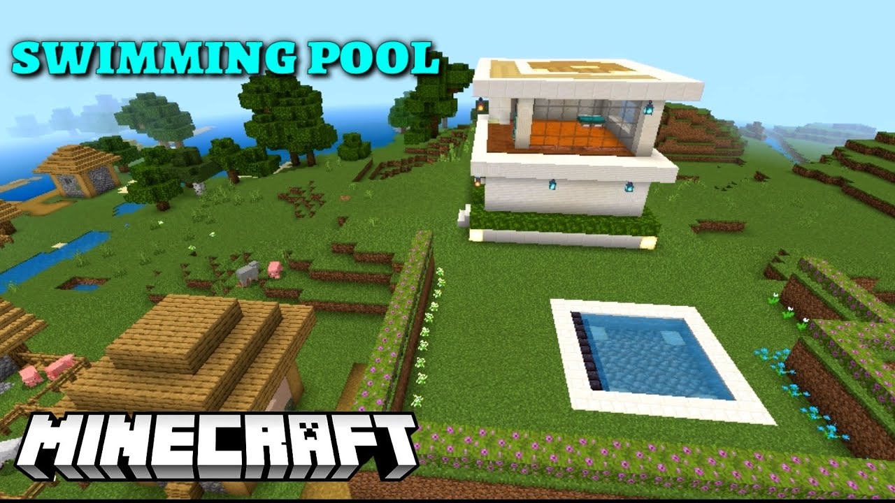 MINECRAFT MOBILE GAMEPLAY SWIMMING POOL BUILD - YouTube