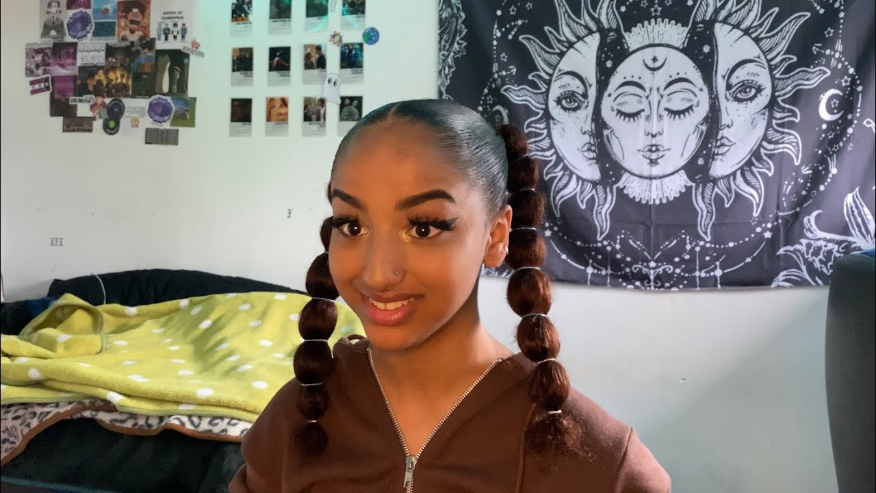 the most scuffed GRWM: bubble braids + makeup? - YouTube