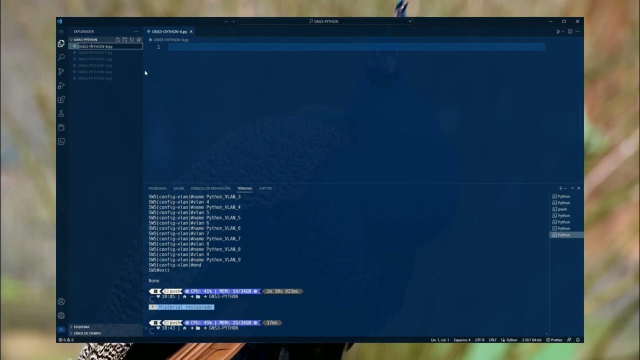 GNS3-PYTHON-VLANs-ABRIENDO ARCHIVOS-VS CODE-PARTE 8 - YouTube