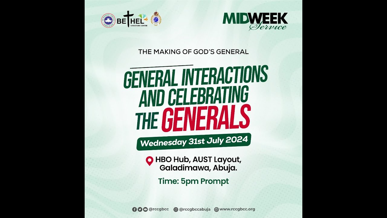 RCCG BCC Midweek Service | General Interactions and Celebrating the ...