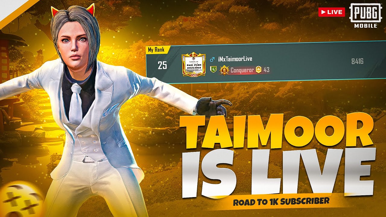 Road To 1000 Sub - PubgM Live Rank Push - Taimoor Is Live - YouTube