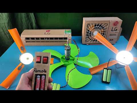 Ceiling Fan with Remote Control and an Air Conditioner Modeled After an LG Design.