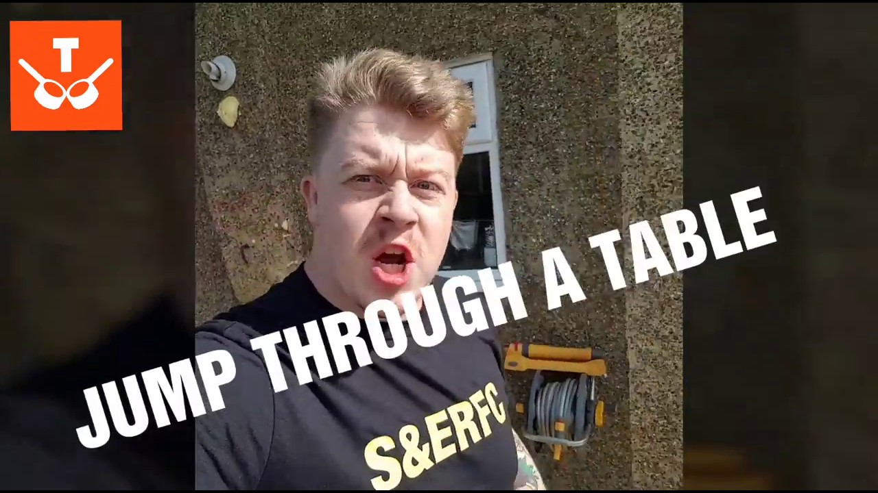 JUMPING THROUGH A TABLE! A PLASTIC TABLE! - YouTube
