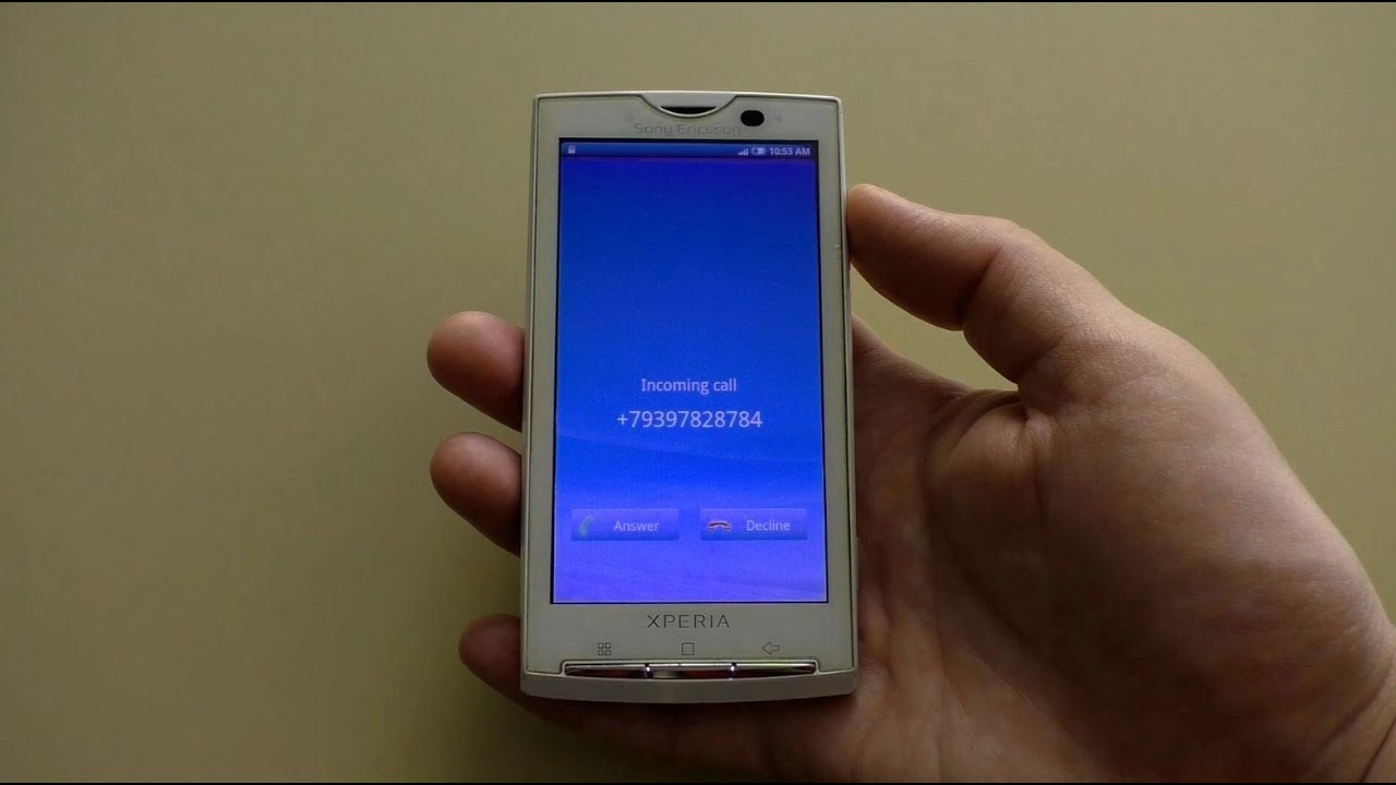 Sony Ericsson X10i Incoming Call - YouTube