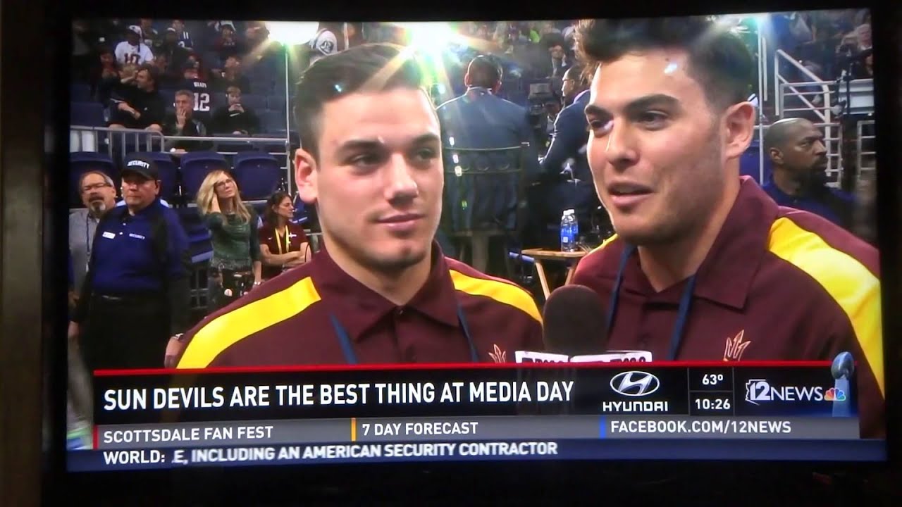 ASU Mike Bercovici and Jordan Simone at Super Bowl Media Day - YouTube