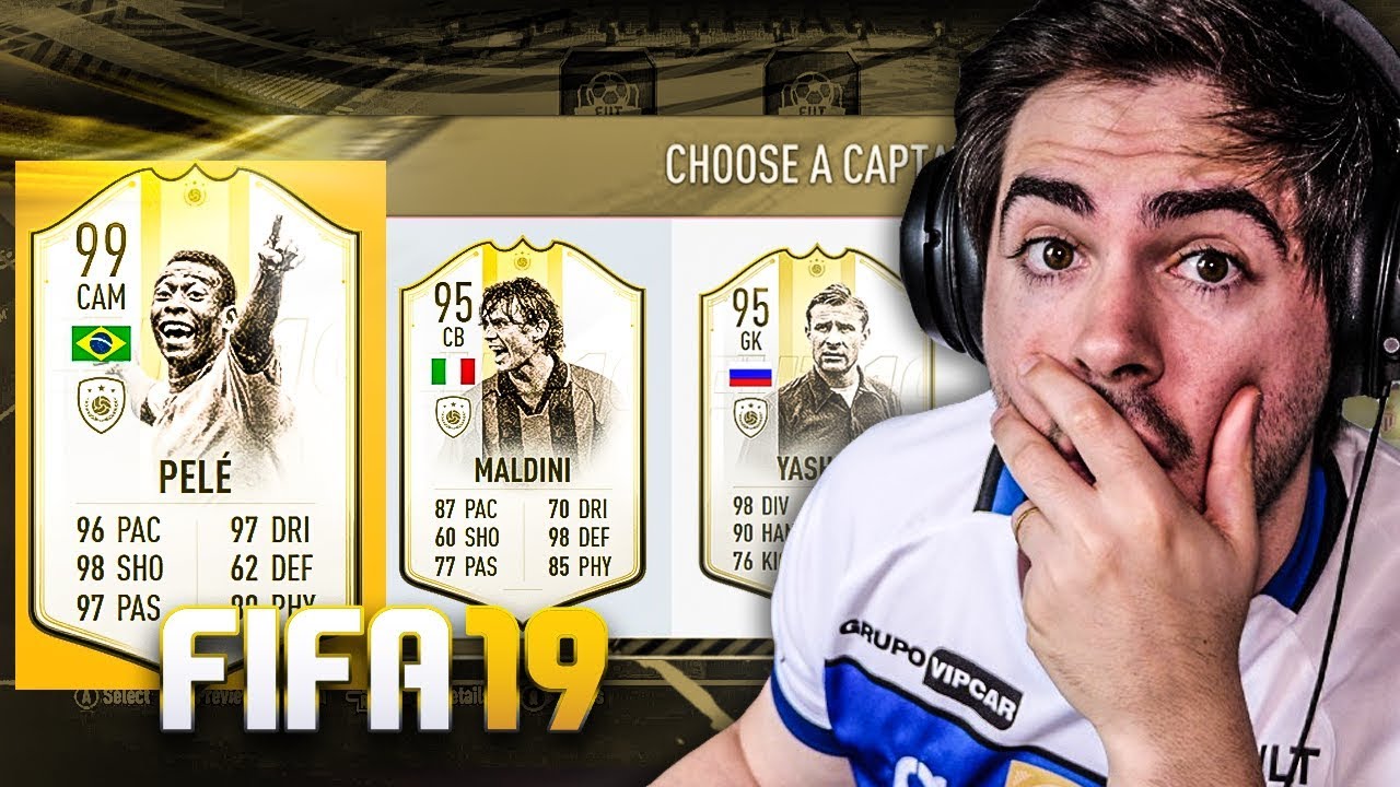 PELÉ 99 NO FUT DRAFT COM UM TIME QUASE INTEIRO DE SUPER ICONS, E TOTS ...