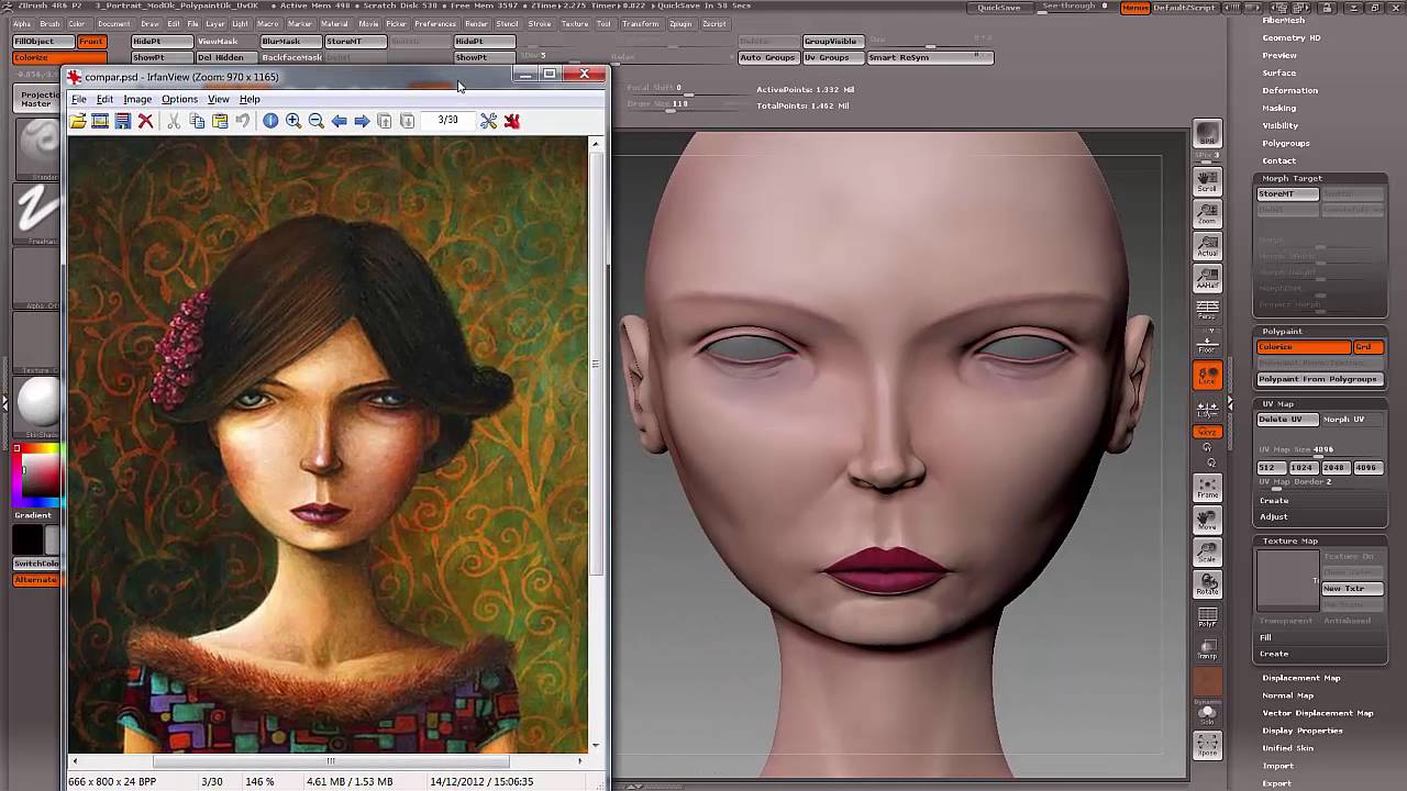Tuto Polypaint dans ZBrush - YouTube