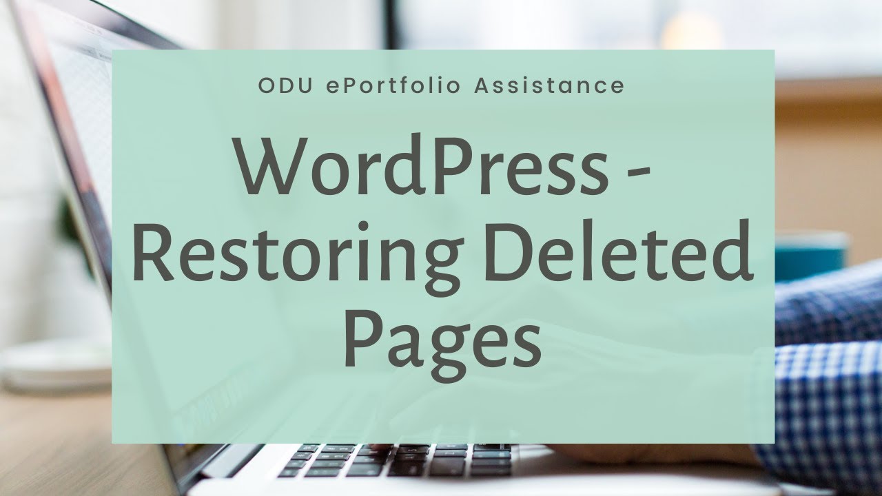 Restoring Deleted WordPress Pages - YouTube