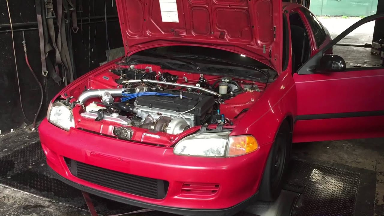 B18 Ls non vtec turbo Civic on Dynojet - YouTube