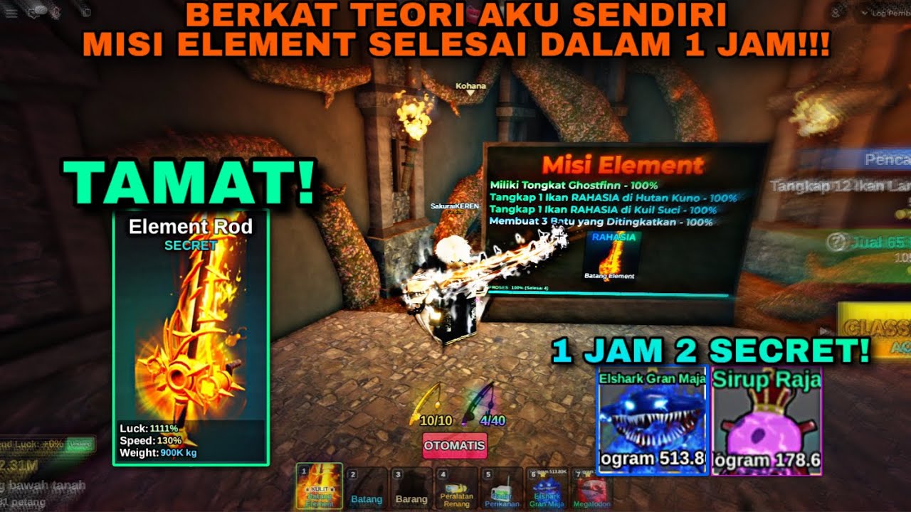 AKHIRNYA AKU MENAMATKAN MISI ELEMENT ROD DALAM 1 JAM!!! BERKAT TEORI ...
