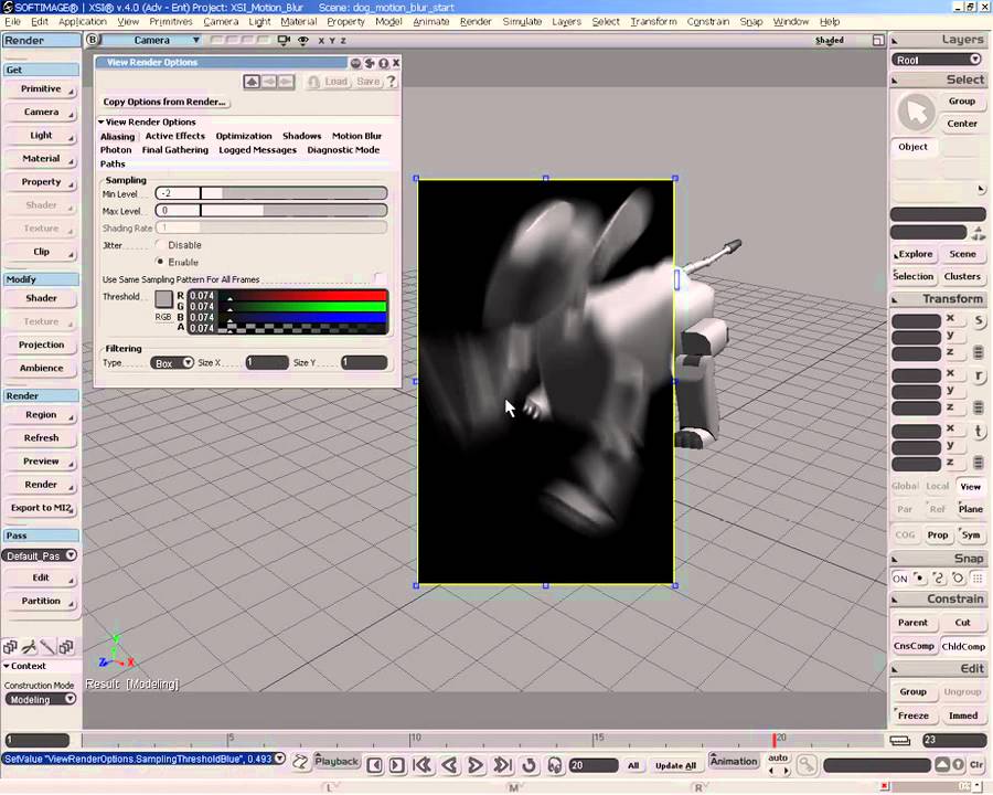 Rendering: Motion blur threshold example - YouTube
