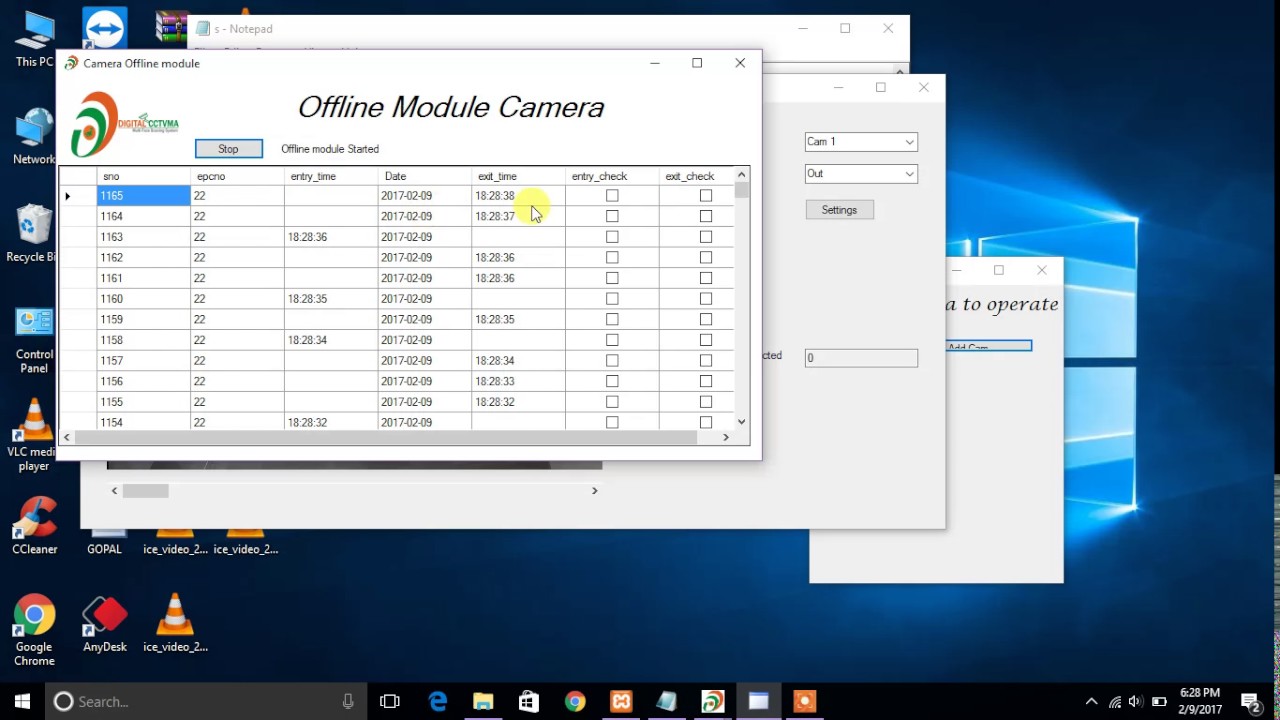 Camera Offline to check the Students IN and OUT in Real Time - YouTube