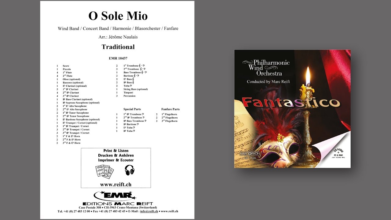 Editions Marc Reift – Traditional: O Sole Mio - for Concert Band - YouTube