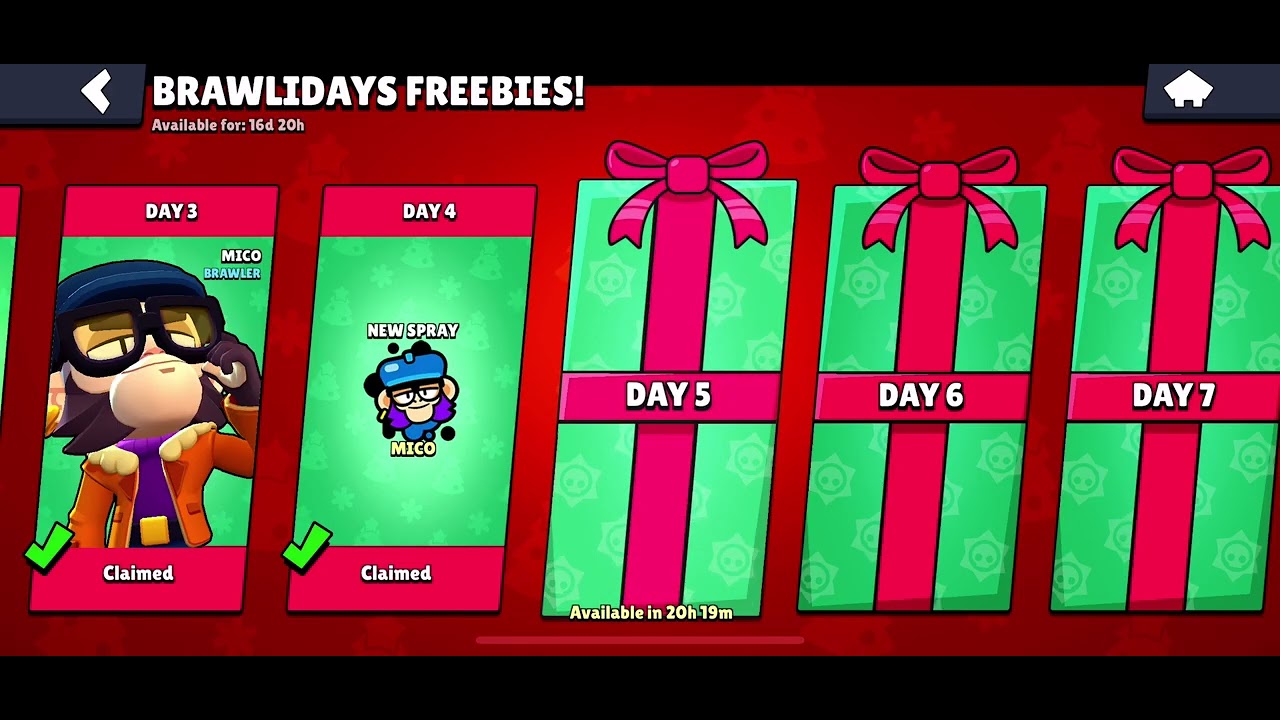 Opening Day 4 Brawlidays gift in Brawl Stars - YouTube