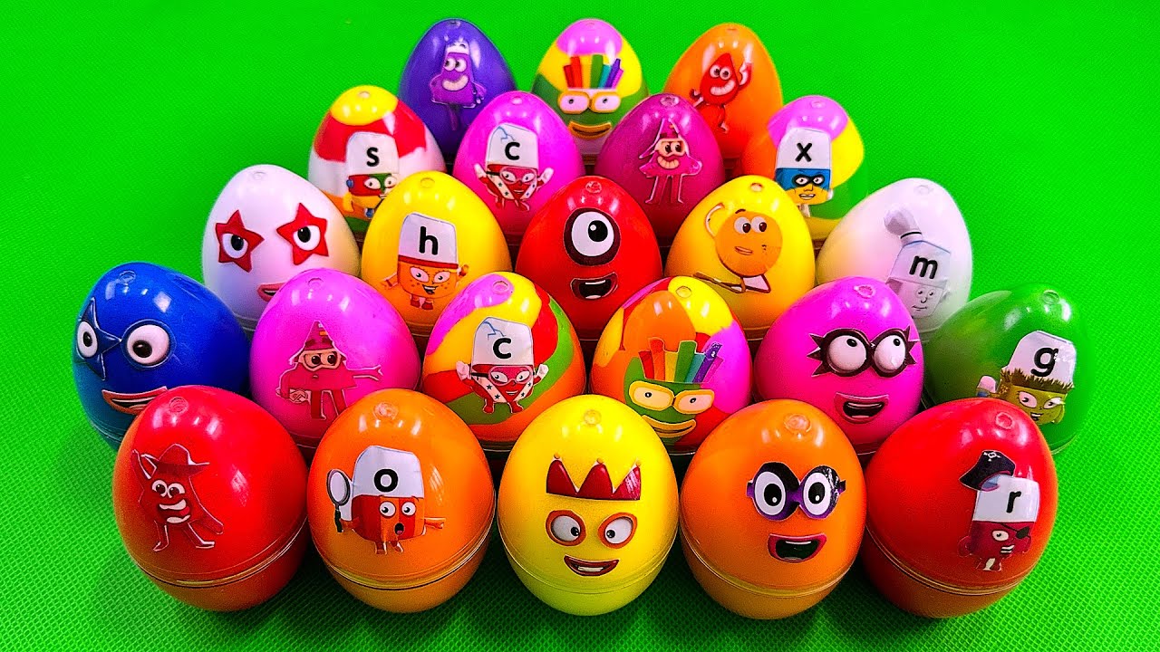 Rainbows EGGS 🌈 Hunting Numberblocks Dinosaur Eggs with Rainbow SLIME ...