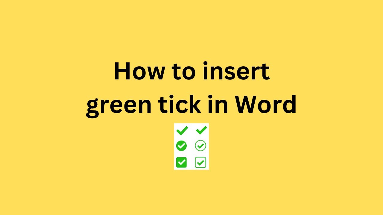 How to insert green tick in Word - YouTube