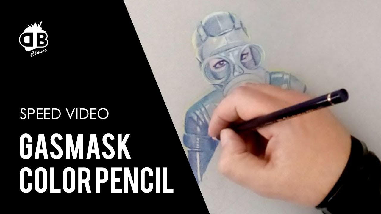 Latex and gasmask - color pencil illustration - YouTube