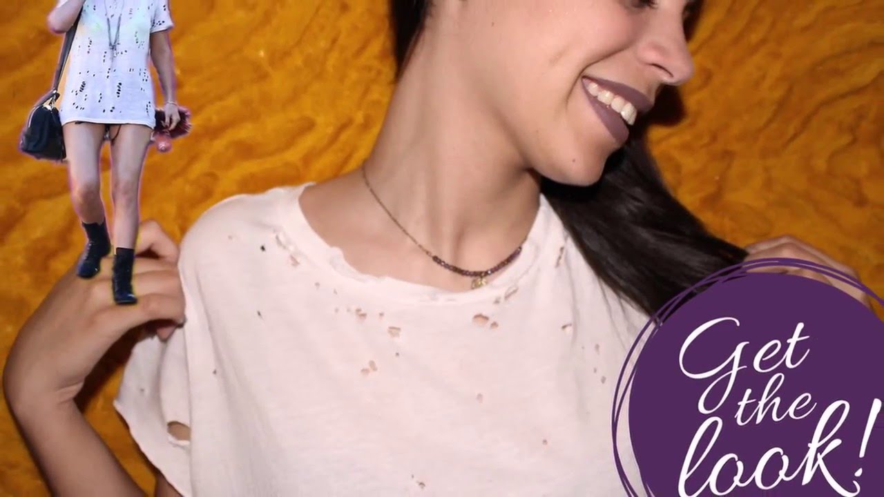 DIY • Distressed Shirt / Tutorial • Camisa Desgastada - YouTube