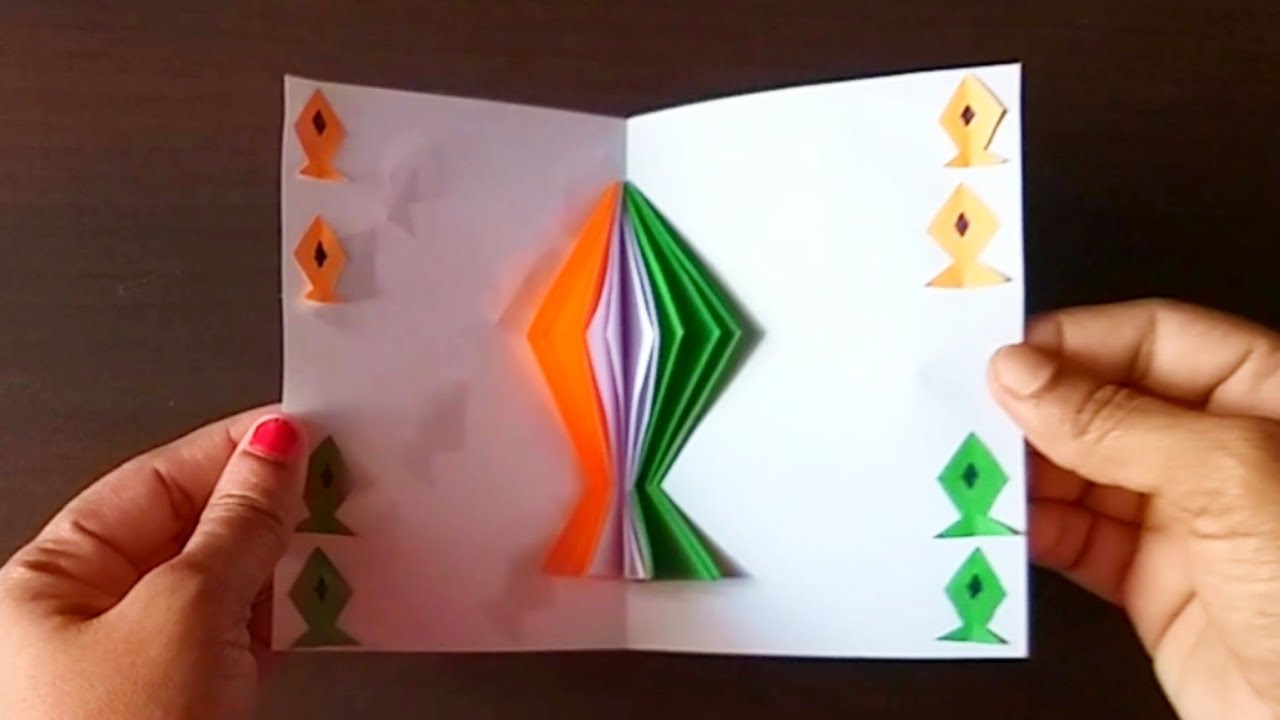 republic day paper craft idea // tricolor kite paper craft / republic ...