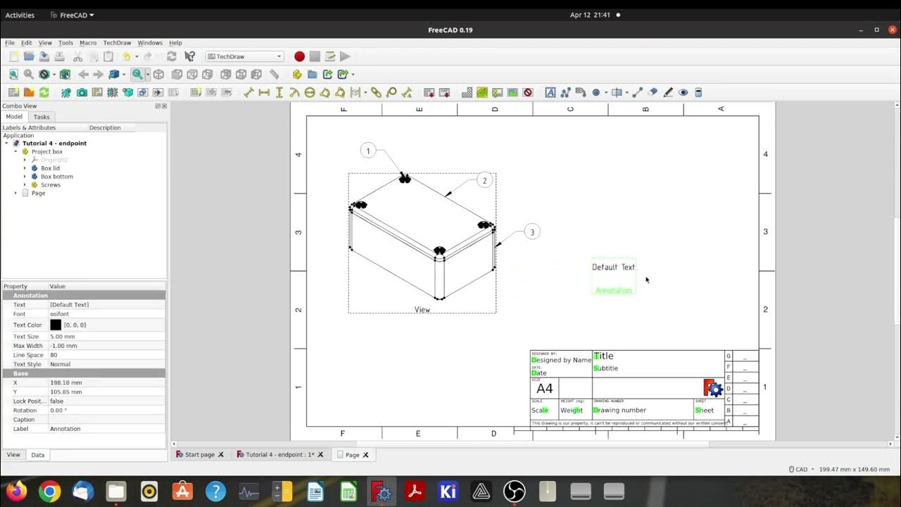 FreeCAD Tutorial Pt 5.1 - Assembly drawing - YouTube