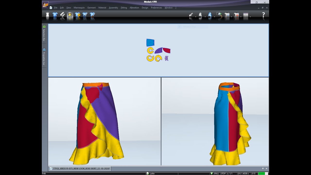 Lectra Modaris 3D cad pattern fitting📱Bob Skirt and fitting test - YouTube