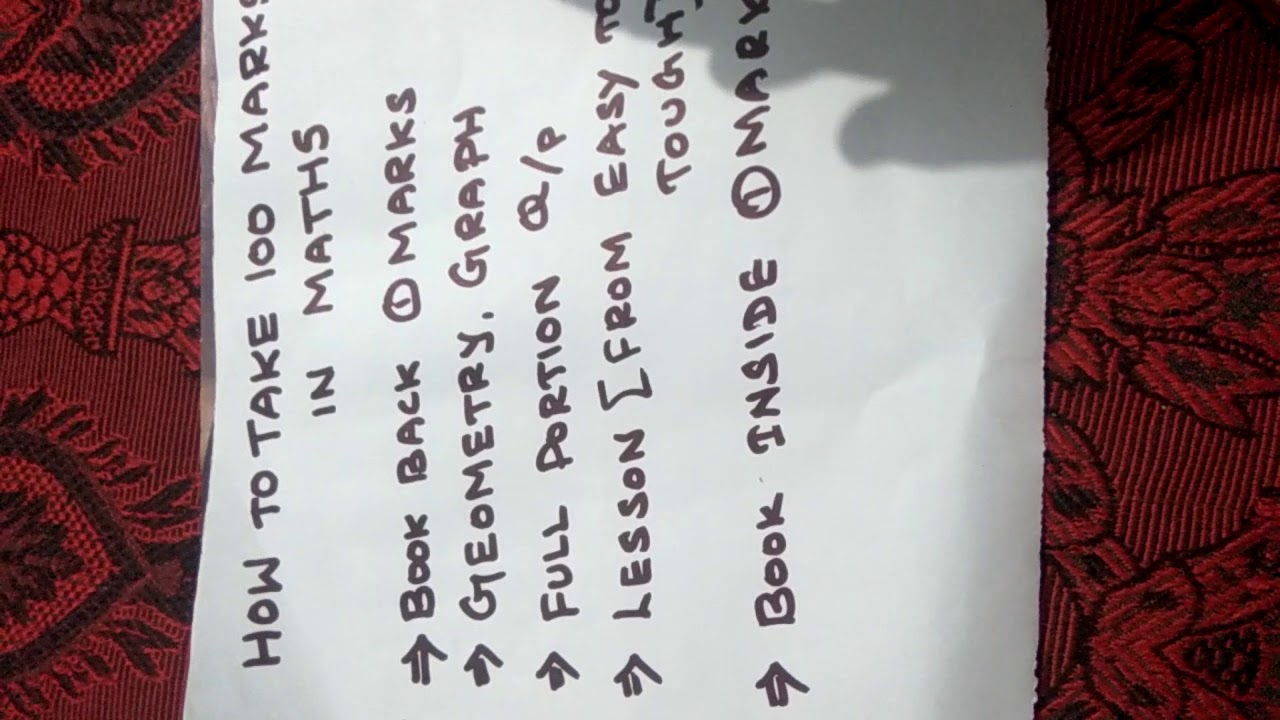 How To Take 100 Marks In Maths YouTube how-to-take-100-marks-in-maths-youtube