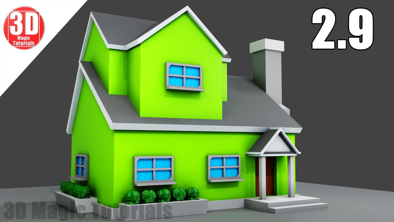 Low Poly Modeling In Blender 29 House Youtube