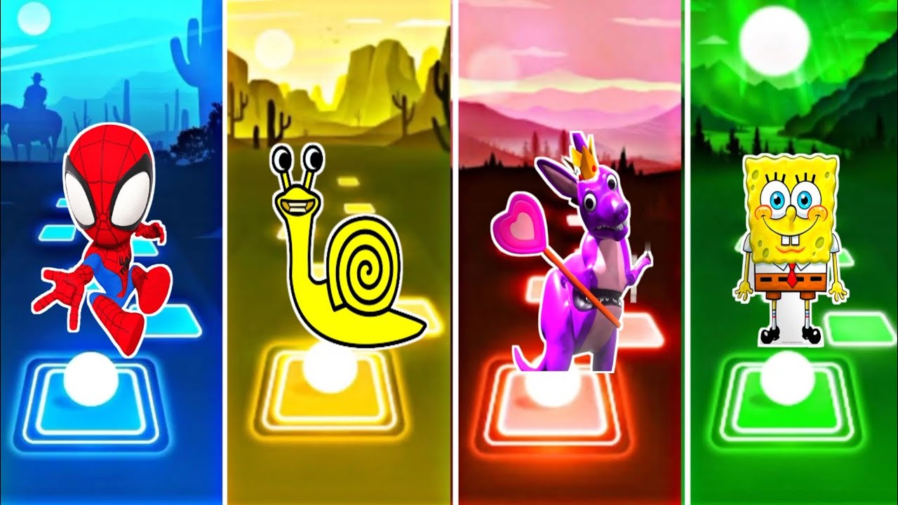 Spider Man Across🆚Slow Seline🆚FAIRY URUROO KANGAROO🆚SpongeBob ...