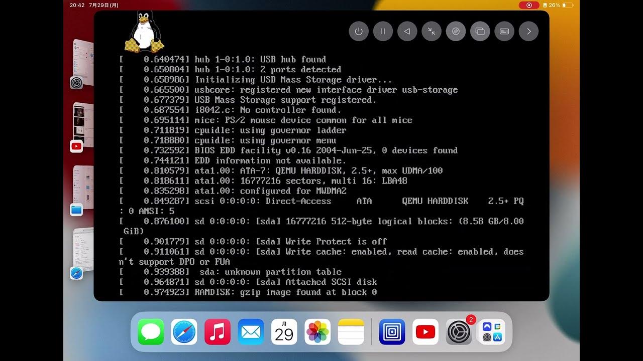 Very Tiny Linux (1.44MB floppy image) - Boot Screen on iPad #Linux #iPadPro #OS - YouTube