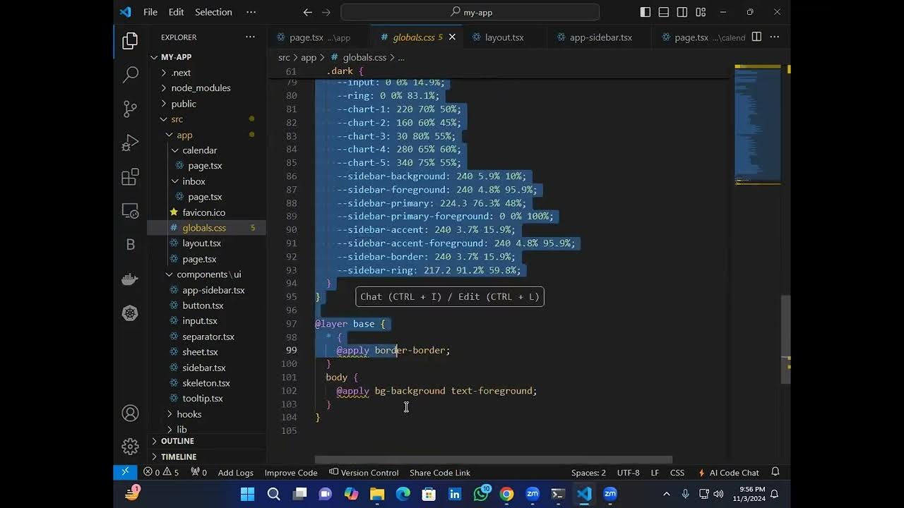 Sidebar using ShadCn in Nextjs | Part 2 | Batch 1 | Web Development Course | - YouTube