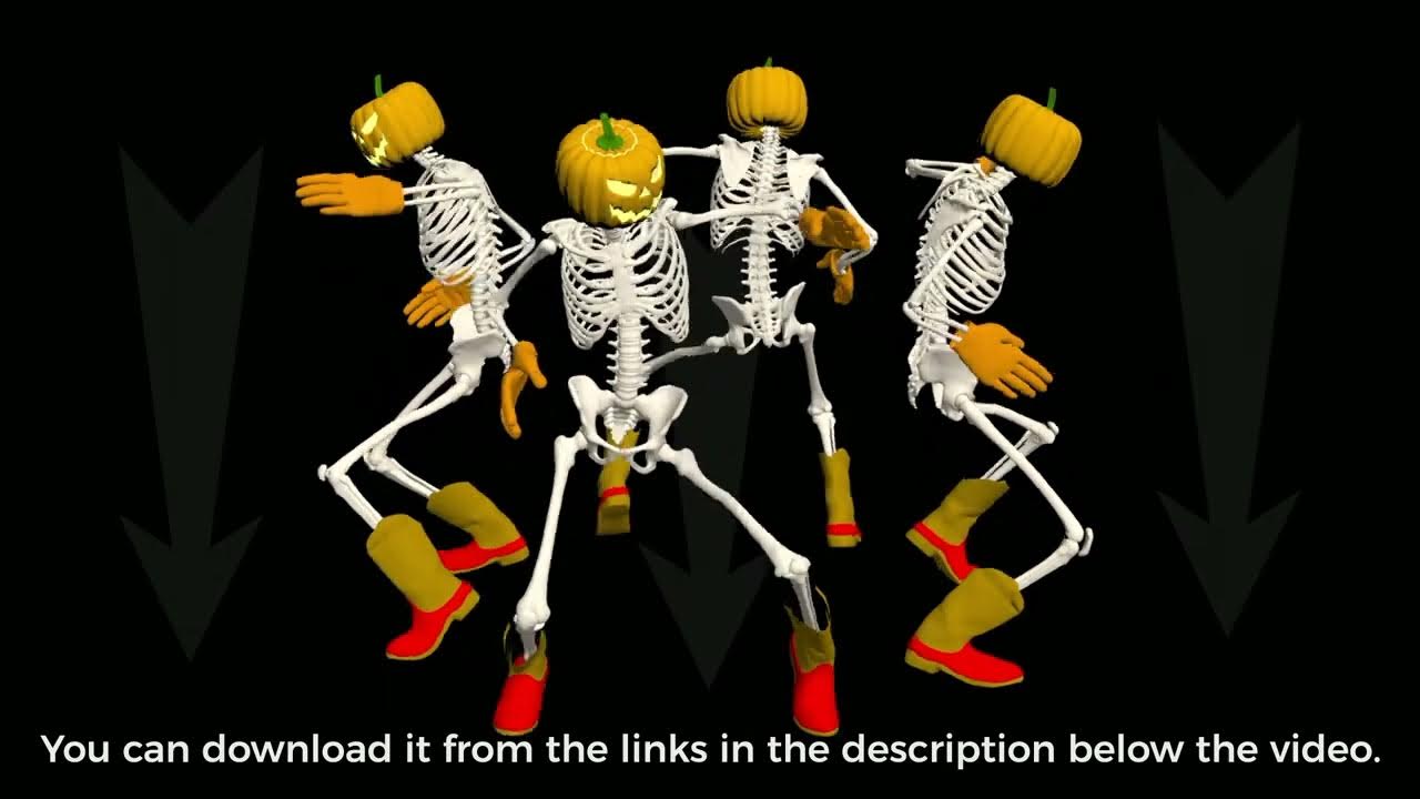 Halloween 3D dance. Halloween dancing skeletons 3D. 3D skeletons funny dance animation. - YouTube